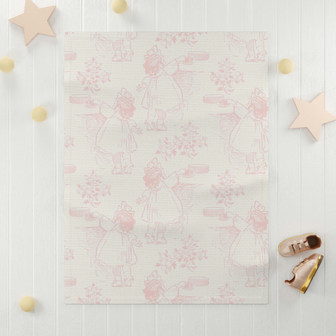 Pink Toile Baby Blanket Toile Bedding Pink Toile Baby - Etsy