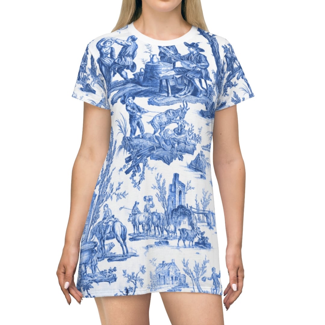 Toile De Jouy Dress Blue and White Toile Dress Toile Pattern - Etsy