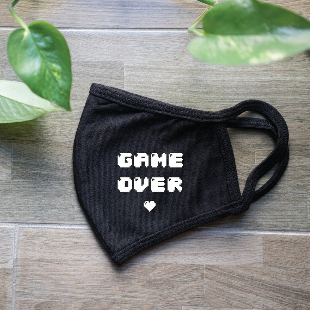 Game Over Cute Mask - 100% Cotton, Reusable, Triple Layer - Etsy