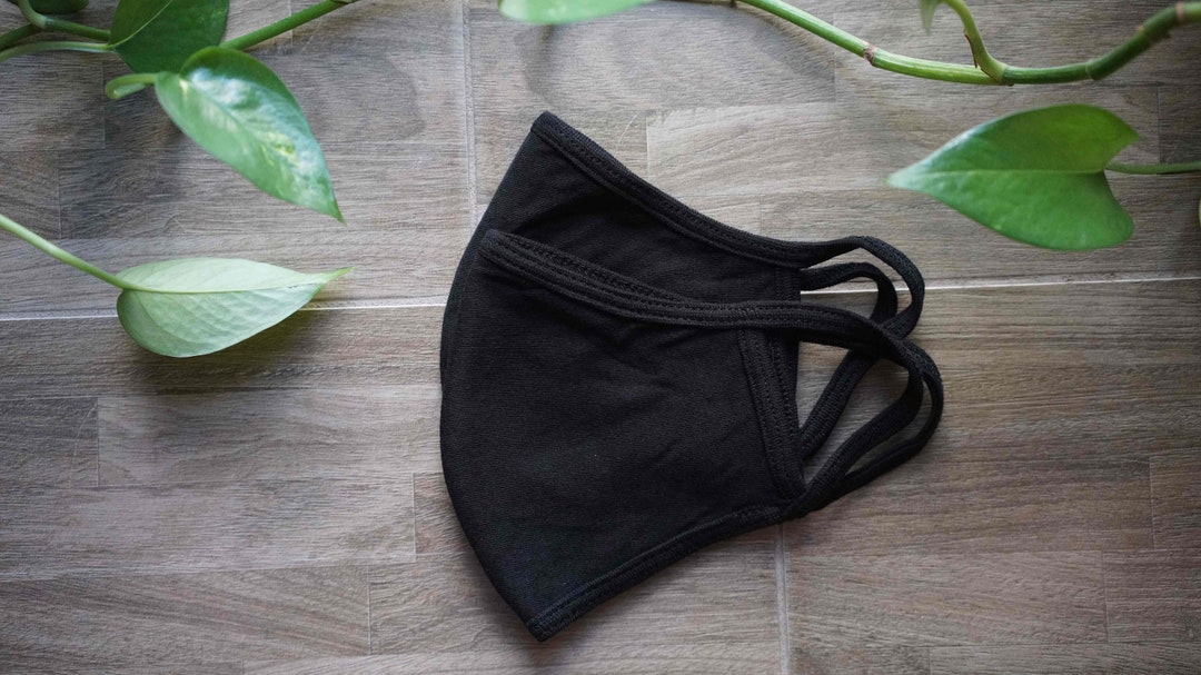 Plain Cotton Black Face Masks - Reusable, Triple Layer, Adult Size - Etsy