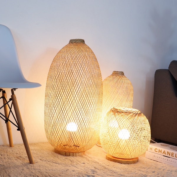Woven Basket Lamp - Etsy