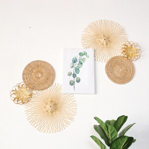Wall Decor Art Set Rattan Wall Hangingcozy Home Wall - Etsy