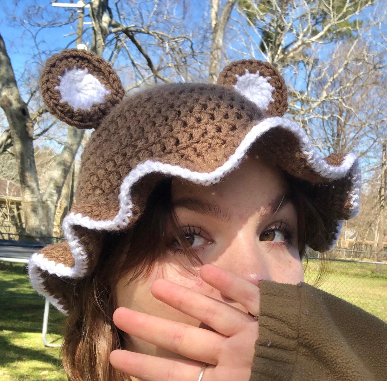Bear Bucket Hat Crocheted Bear Hat - Etsy