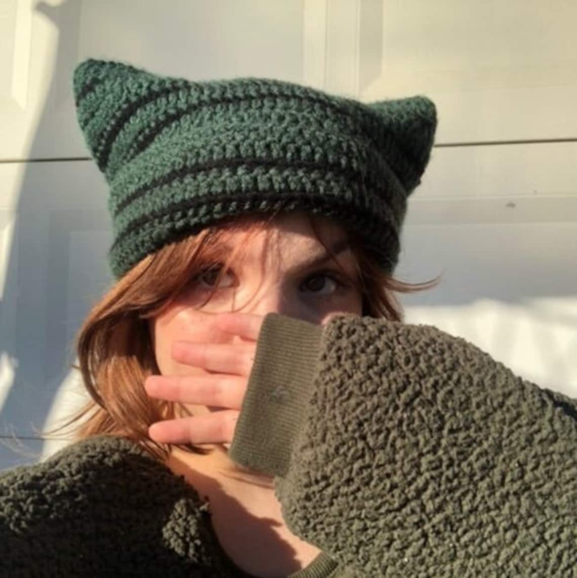 Crocheted Cat Ear Beanie Handmade Cat Beanie - Etsy