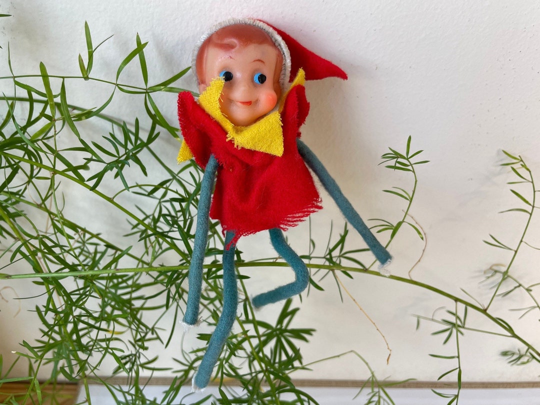Vintage Pixie Elf, Vintage Felt Elf, Vintage Christmas Elf, Mid Century ...