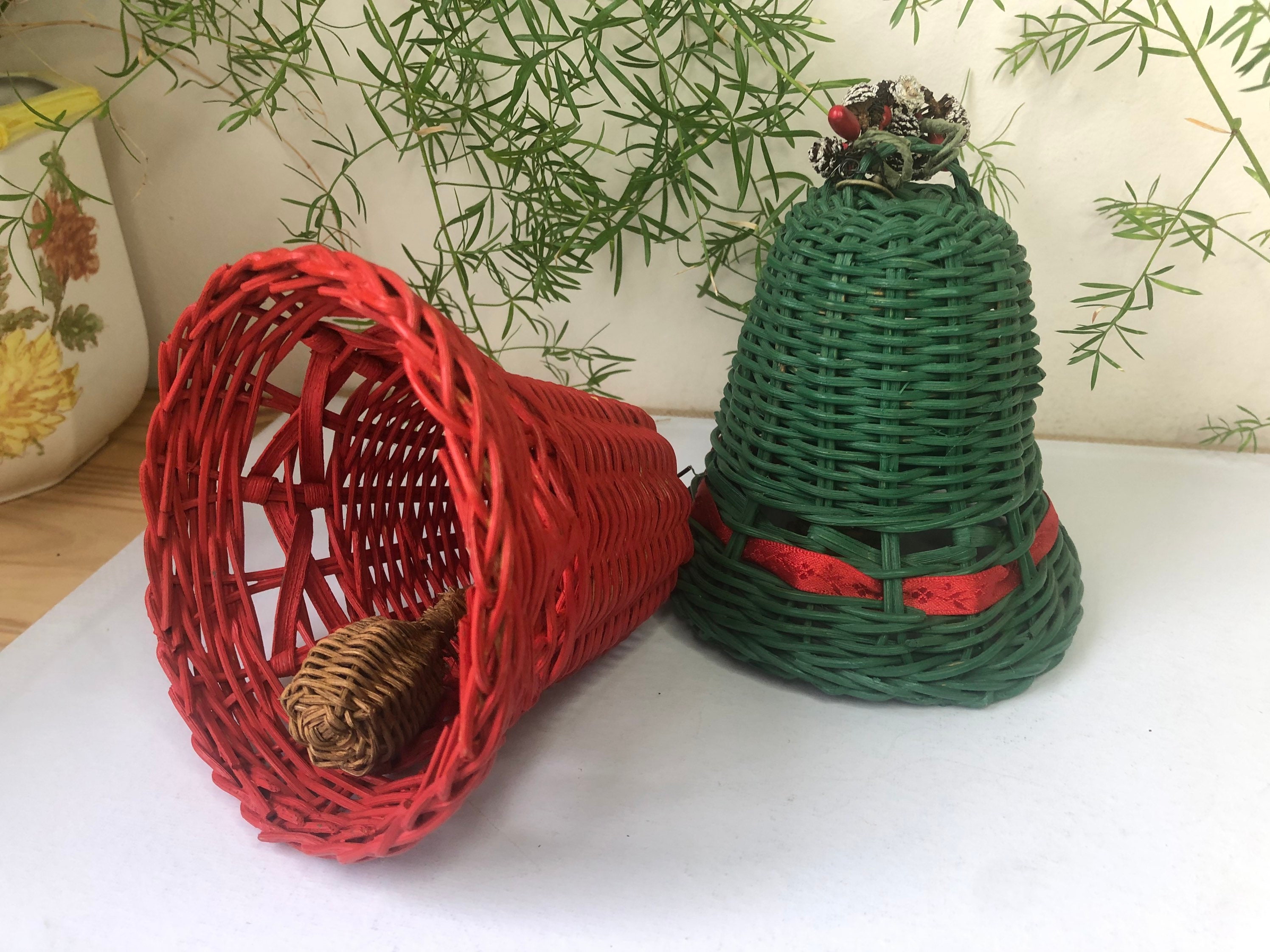 Wicker Bell Ornament - Etsy