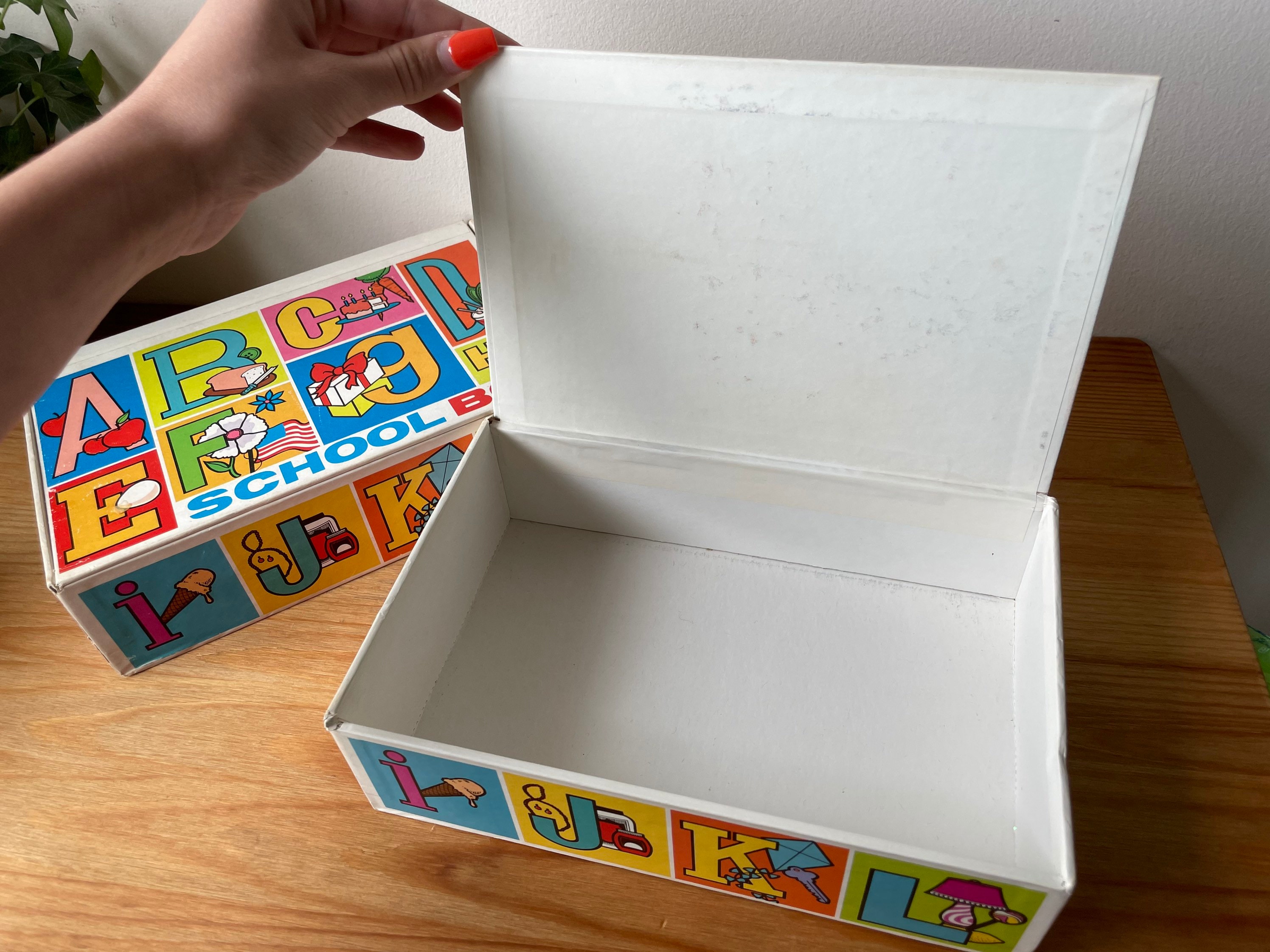 Set of 2 Vintage School Boxes Cardboard Boxes Vintage | Etsy