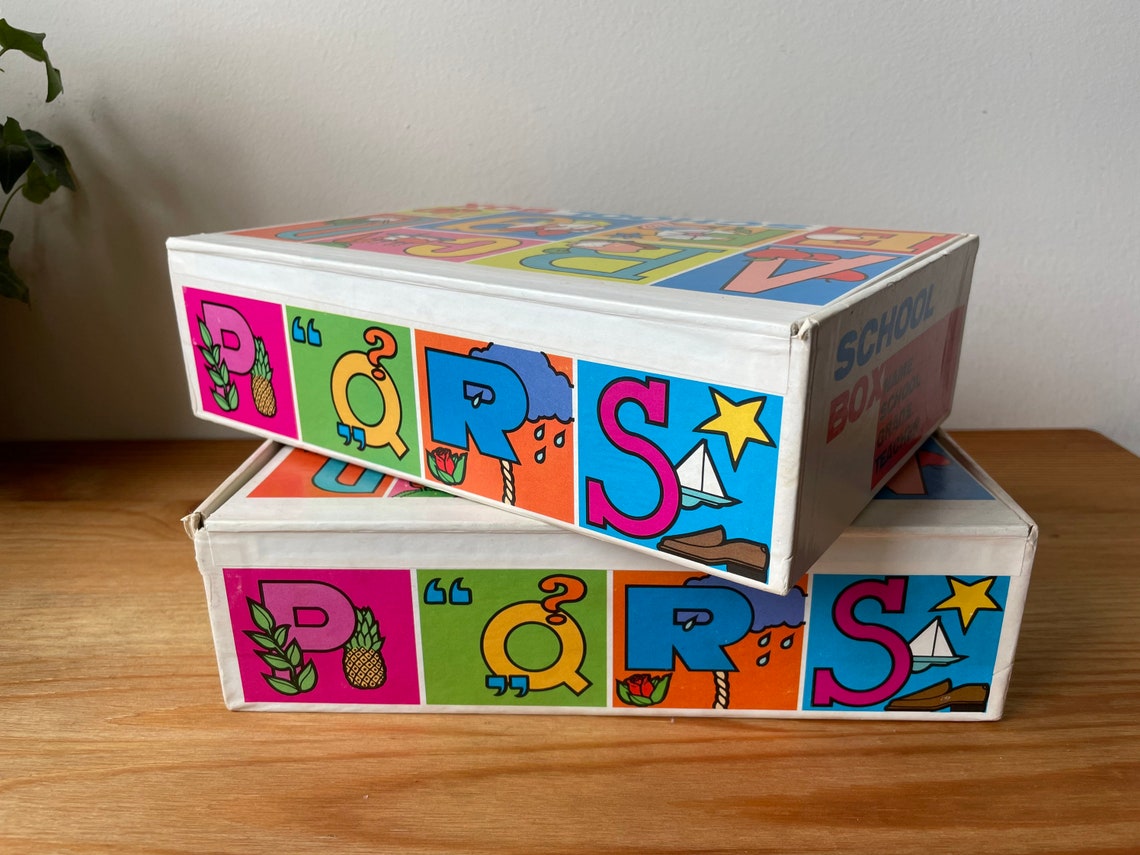 Set of 2 Vintage School Boxes Cardboard Boxes Vintage | Etsy