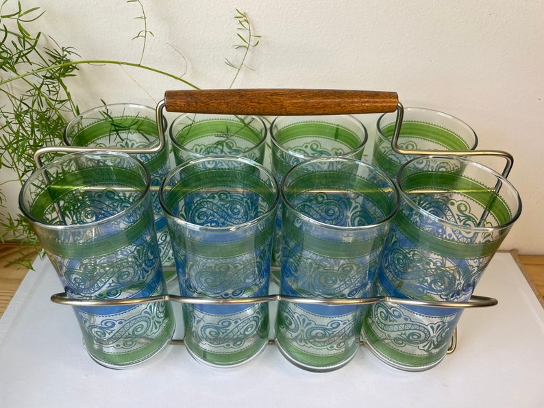 Vintage Libbey Glasses Set of 8 With Carrier Mid Century | Etsy