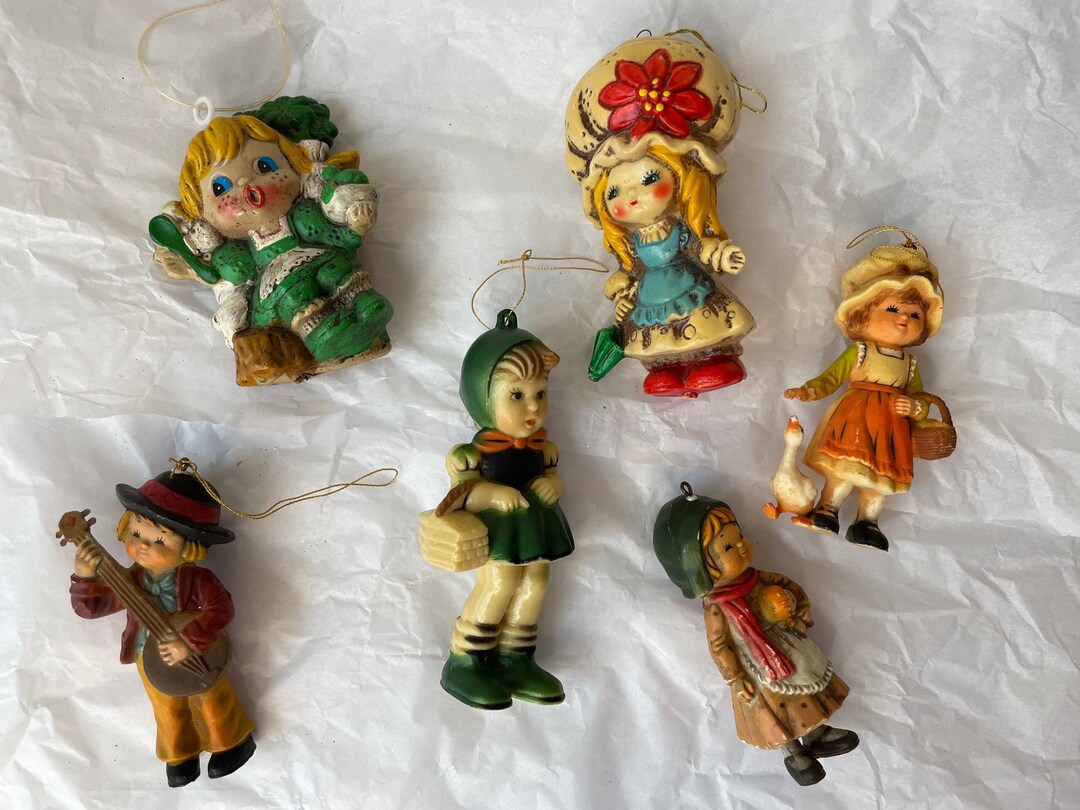 Set of 6 Vintage Hong Kong Christmas Ornaments, Vintage Christmas ...