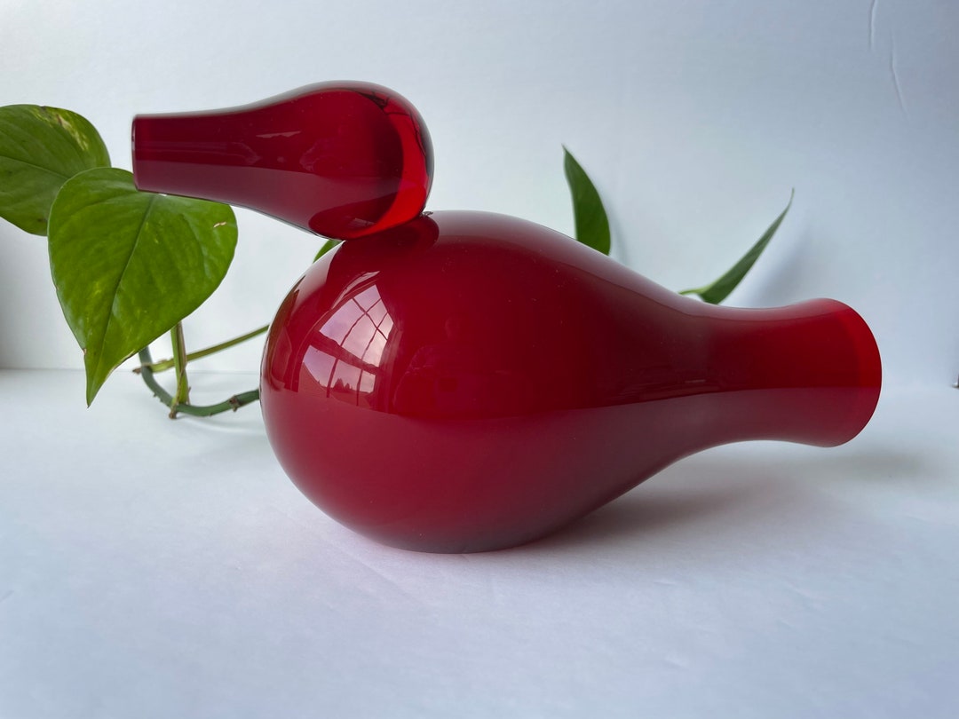 Vintage Iittala Giorgio Vigna Red Glass Bird: Scandinavian Design ...