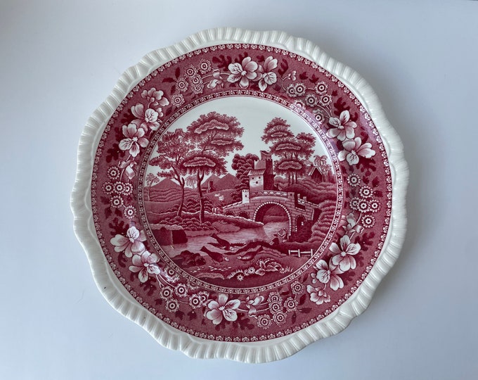Vintage Spode Pink Tower Dinner Plate, 10.5” Spode Copeland Pink Tower ...