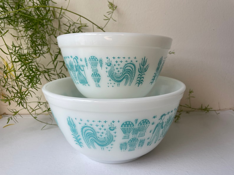 Set of 2 Vintage Pyrex Butterprint Mixing Bowls Vintage Pyrex - Etsy