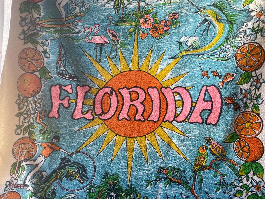 Vintage 1979 Florida Beach Towel, Towel King of Florida - Etsy