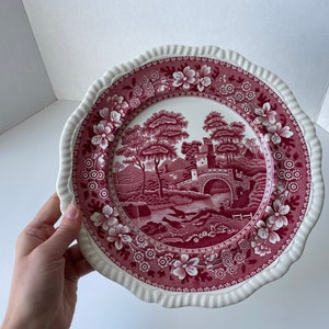 Vintage Spode Pink Tower Dinner Plate, 10.5” Spode Copeland Pink Tower ...