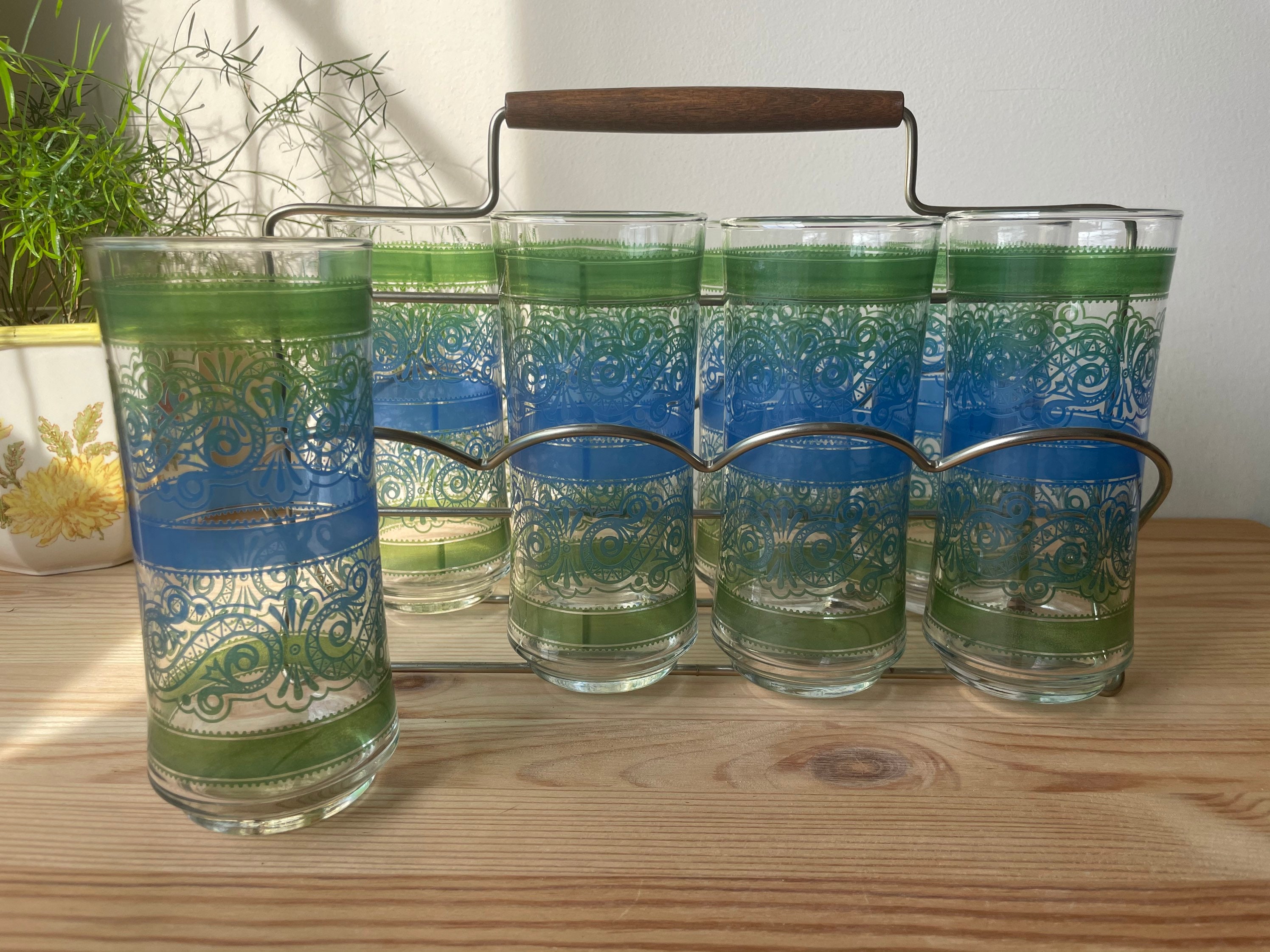 Vintage Libbey Glasses Set of 8 with Carrier Mid Century | Etsy