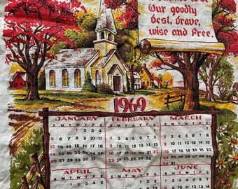 1969 Calendar Towel | Etsy