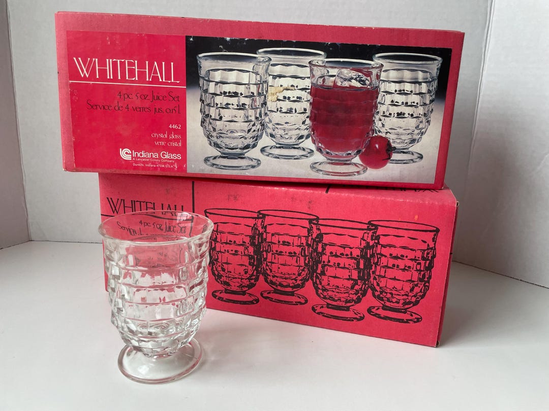 Set of 5 Vintage Indiana Whitehall Amber Glasses, Vintage Amber ...
