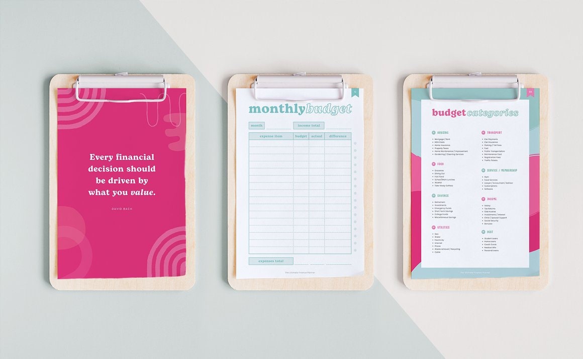 Ultimate Financial Planner Bundle Printable Financial Tracker Financial Goals Template Budget ...