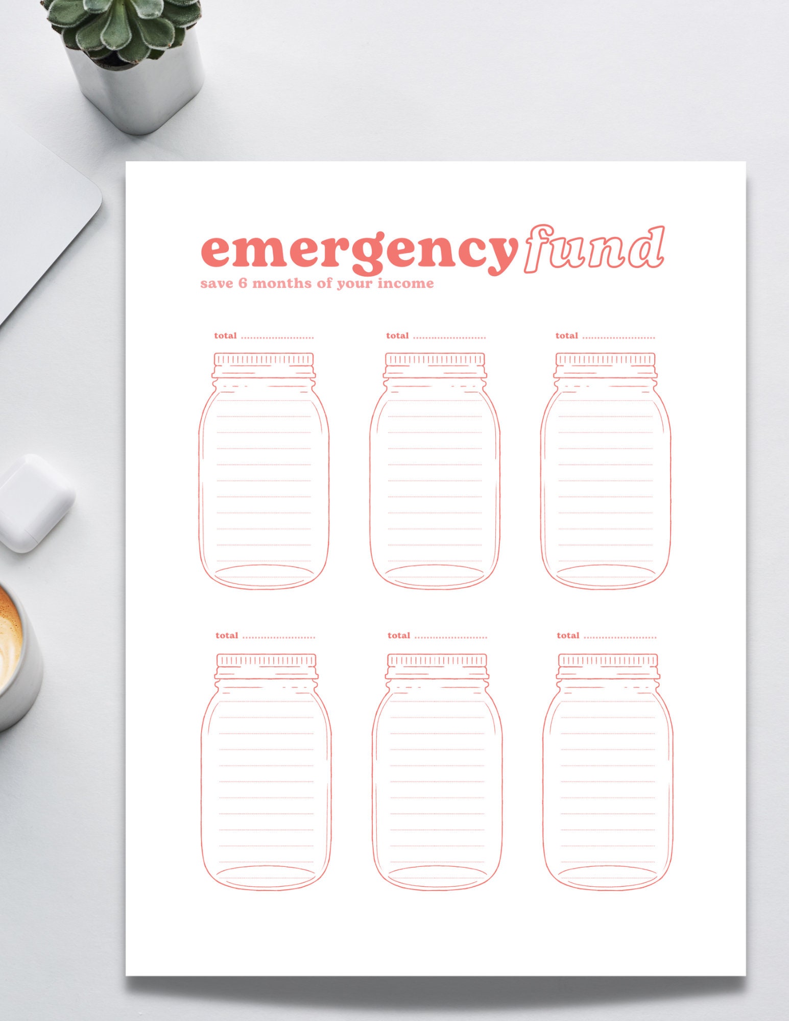 Printable Savings Tracker Emergency Fund Template Savings - Etsy