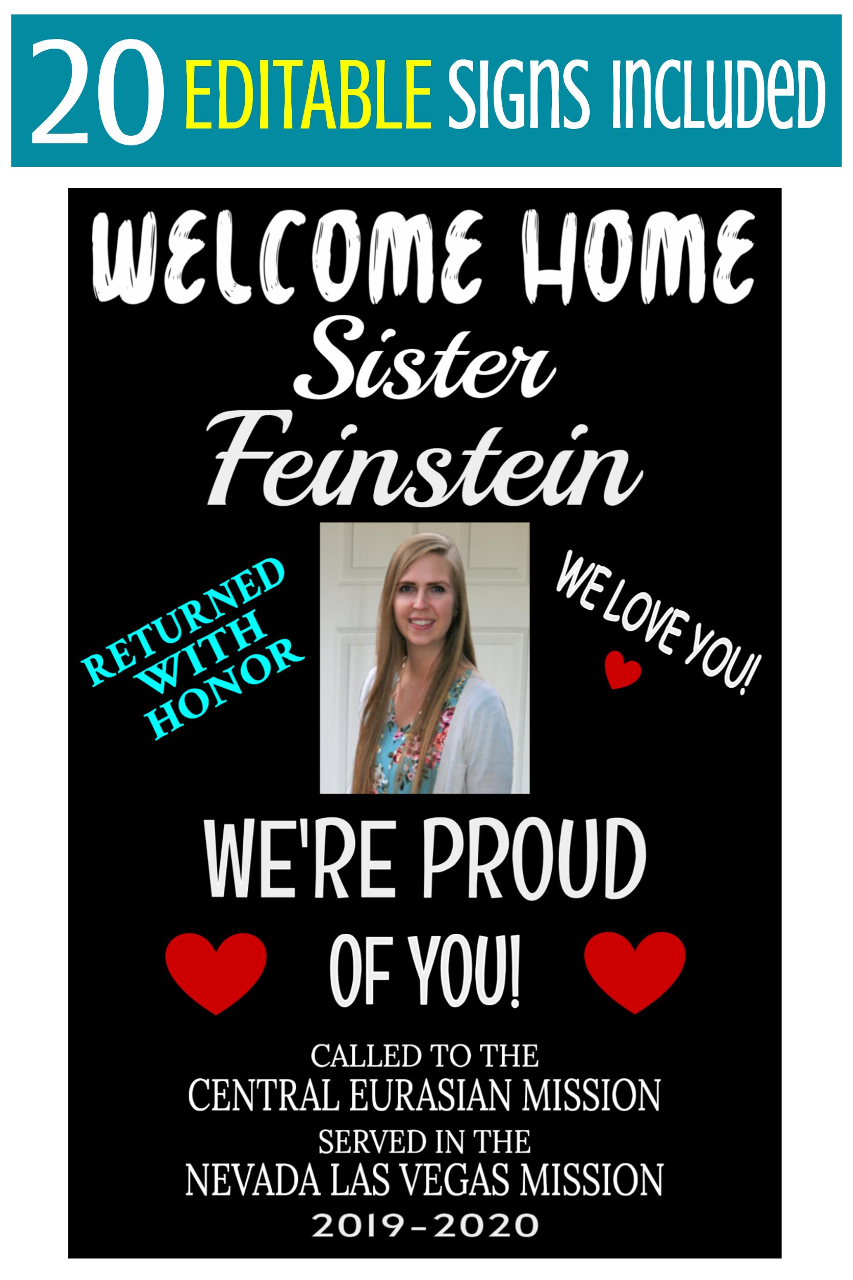 Digital Welcome Home LDS Missionary Signs - Edit to PERSONALIZE Your ...