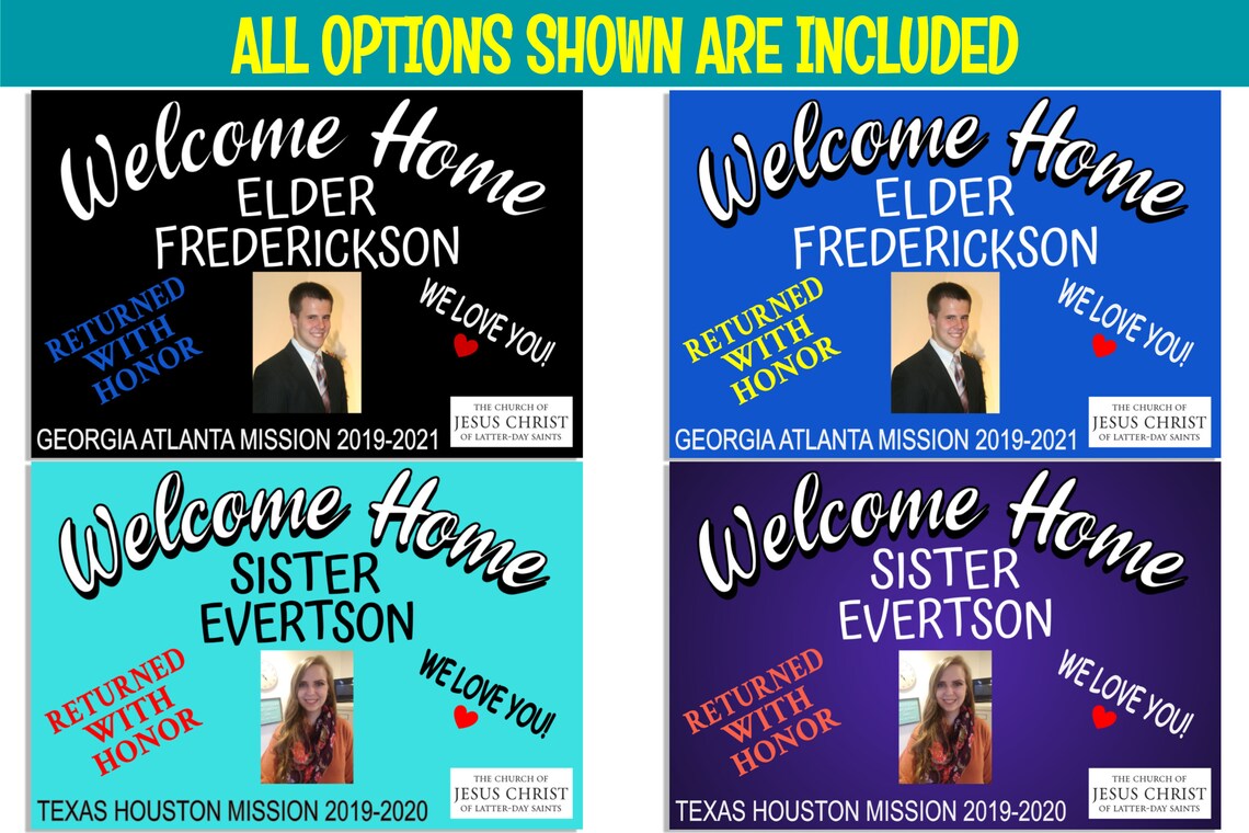 Digital Welcome Home LDS Missionary Signs Edit to PERSONALIZE Your Own ...