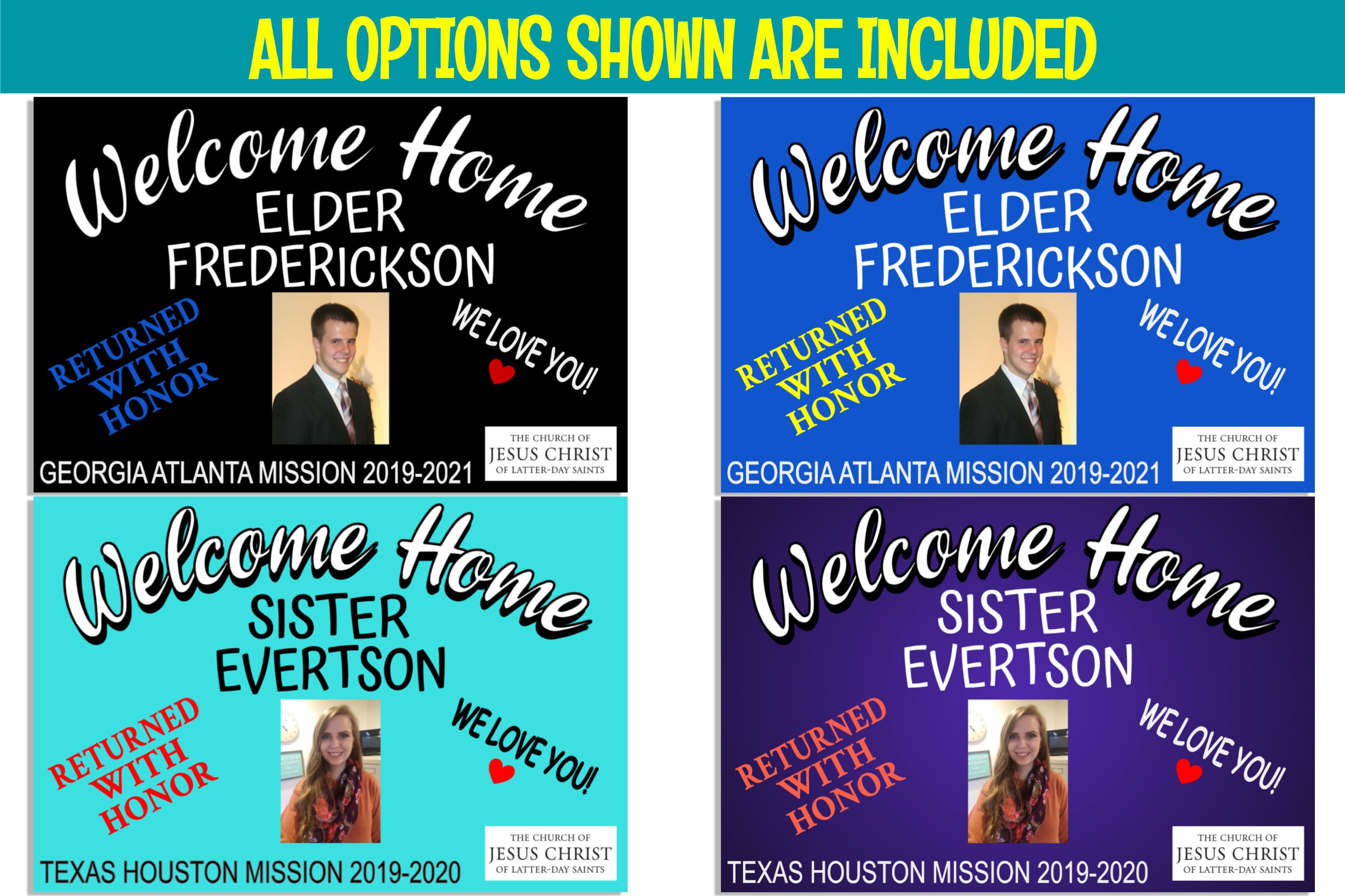 Digital Welcome Home LDS Missionary Signs Edit to PERSONALIZE Your Own ...
