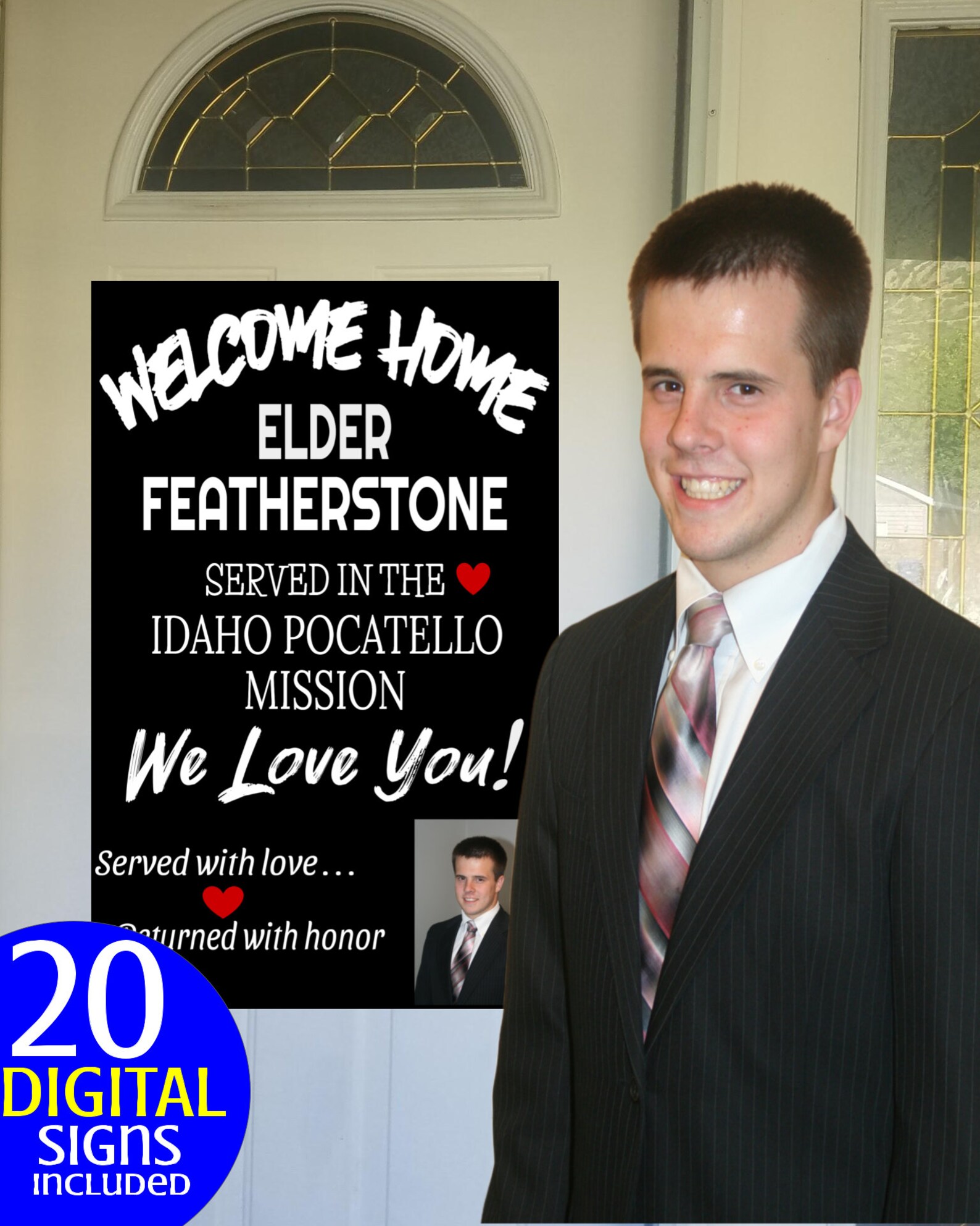 Digital Welcome Home LDS Missionary Signs - Edit to PERSONALIZE Your ...