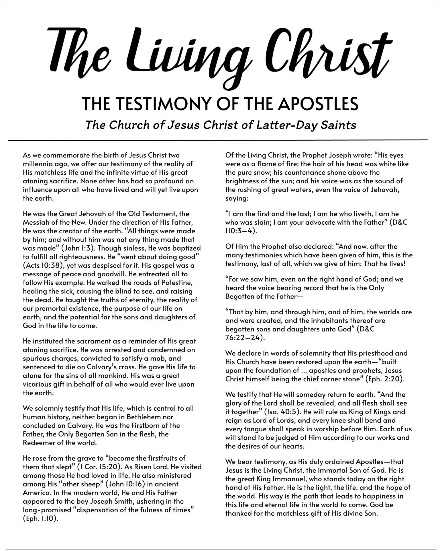 The Living Christ the Church of Jesus Christ of Latter-day - Etsy