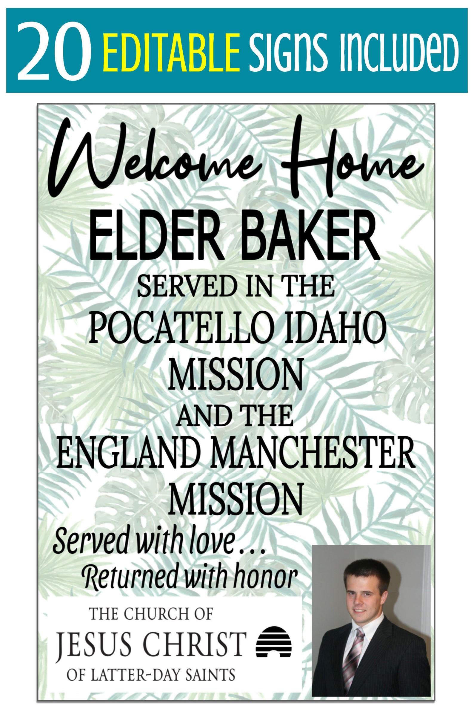 Welcome Home LDS Missionary Signs/yard Signs Edit to PERSONALIZE Your ...
