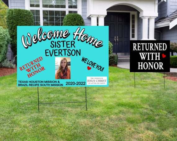 Welcome Home LDS Missionary Signs/yard Signs Edit to - Etsy