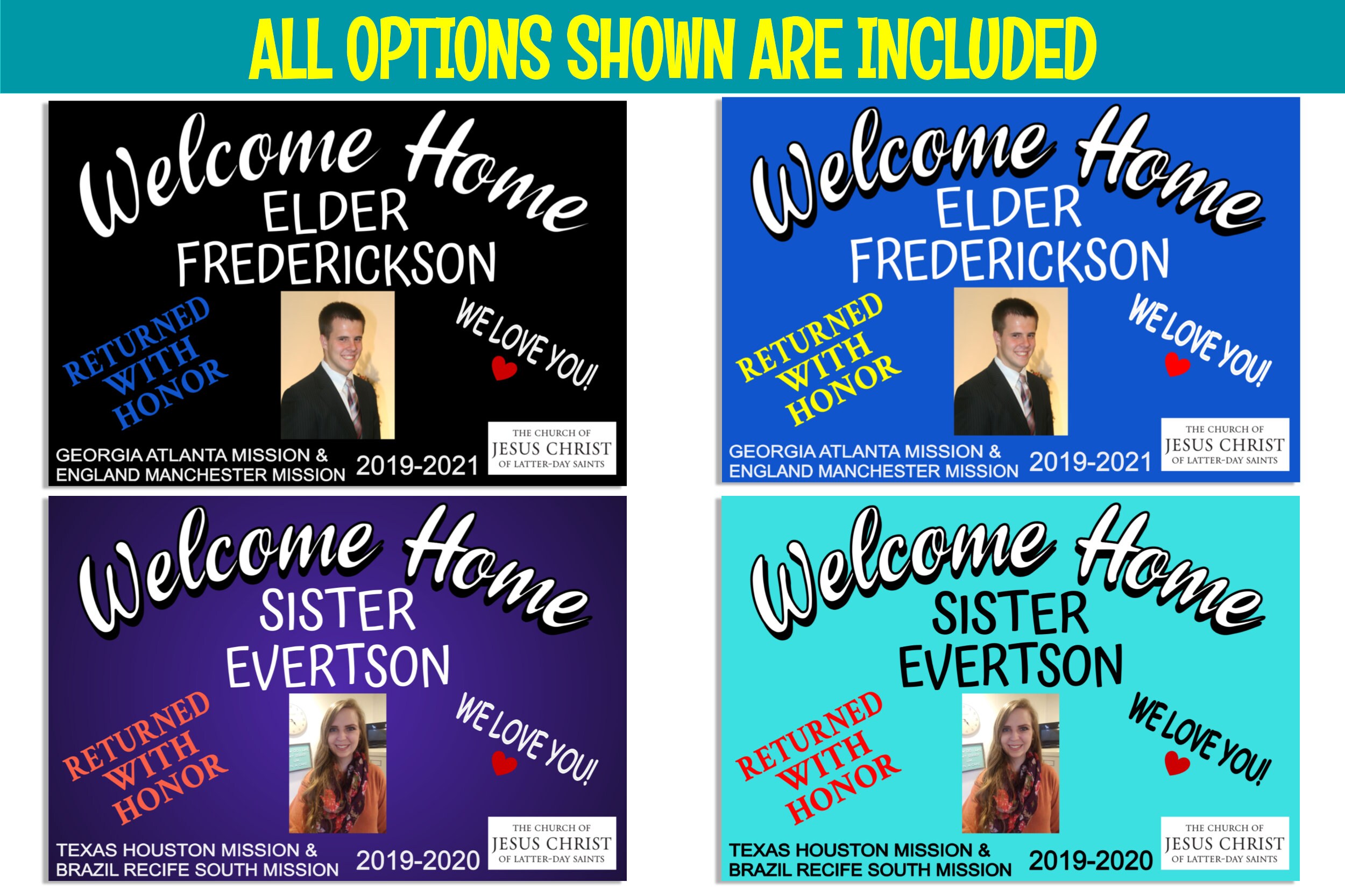 Digital Welcome Home LDS Missionary Signs - Edit to PERSONALIZE Your ...