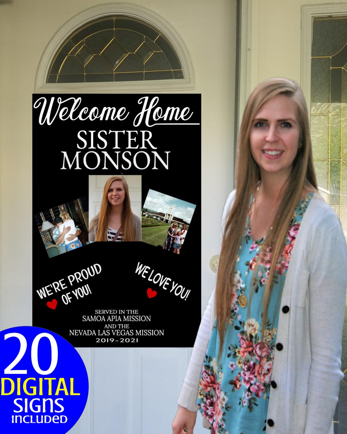 Welcome Home LDS Missionary Signs/yard Signs Edit to PERSONALIZE Your ...