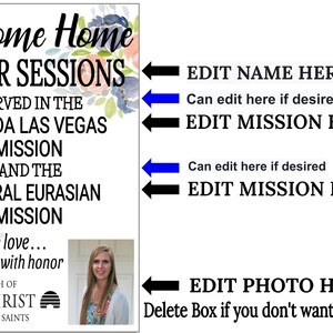 Digital Welcome Home LDS Missionary Signs - Edit to PERSONALIZE Your ...