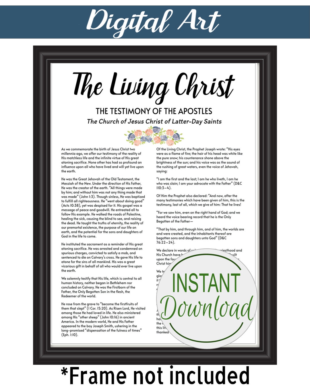 The Living Christ, the Church of Jesus Christ of Latter-day Saints, LDS ...