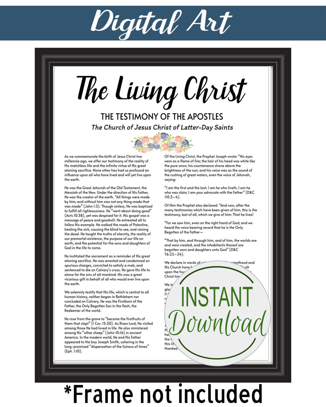 The Living Christ the Church of Jesus Christ of Latter-day - Etsy