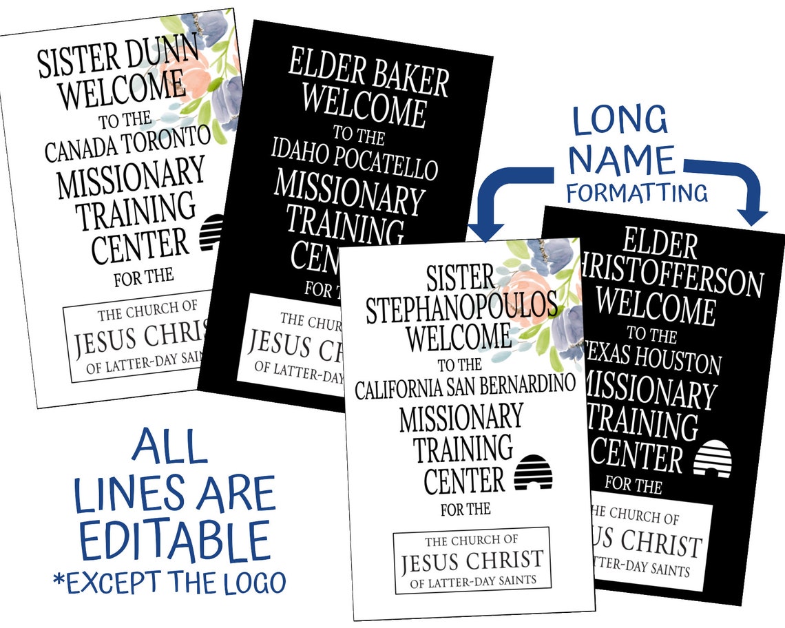 MTC at Home Signs for LDS Missionaries Called to Serve, Welcome Elders ...