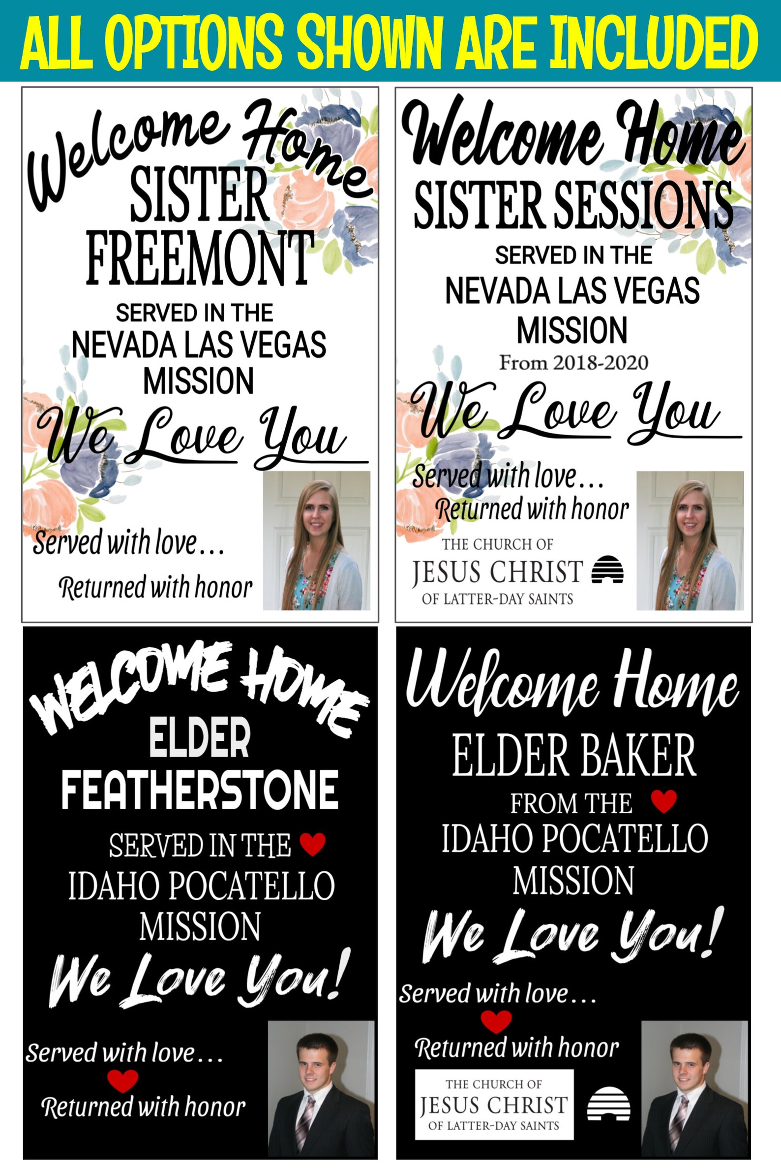 Digital Welcome Home LDS Missionary Signs - Edit to PERSONALIZE Your ...