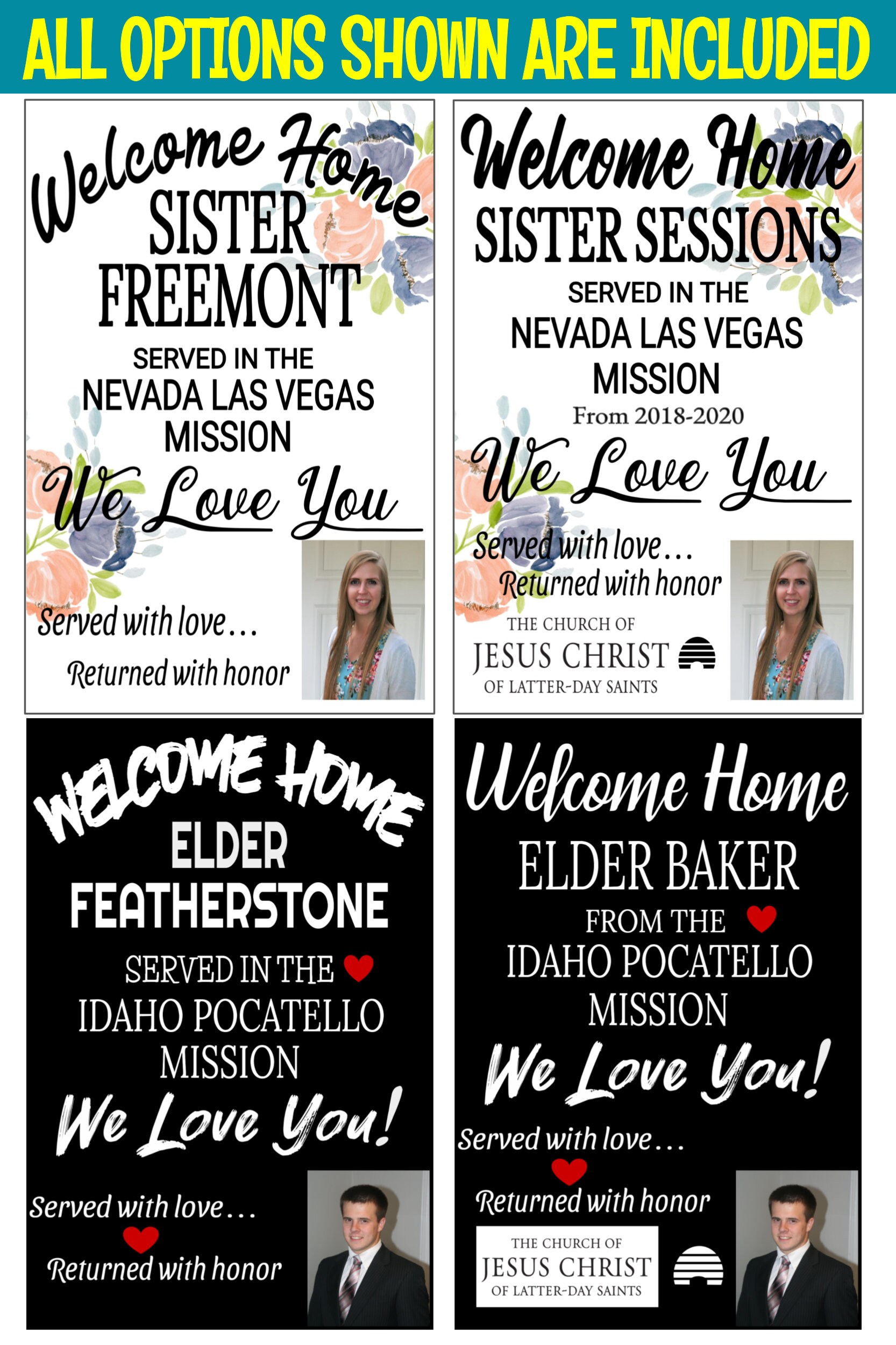 Digital Welcome Home LDS Missionary Signs Edit to PERSONALIZE Your Own ...