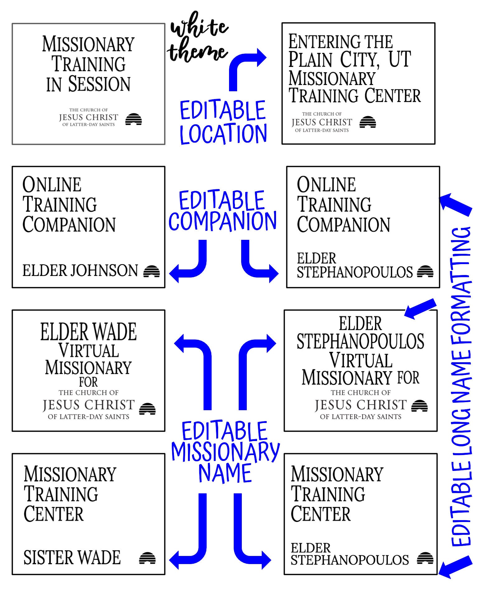 24 EDITABLE Home MTC Signs for LDS Missionary Edit to Personalize Your ...
