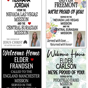 Welcome Home LDS Missionary Signs/yard Signs - Edit to PERSONALIZE Your ...