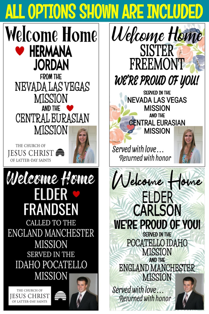 Digital Welcome Home LDS Missionary Signs - Edit to PERSONALIZE Your ...