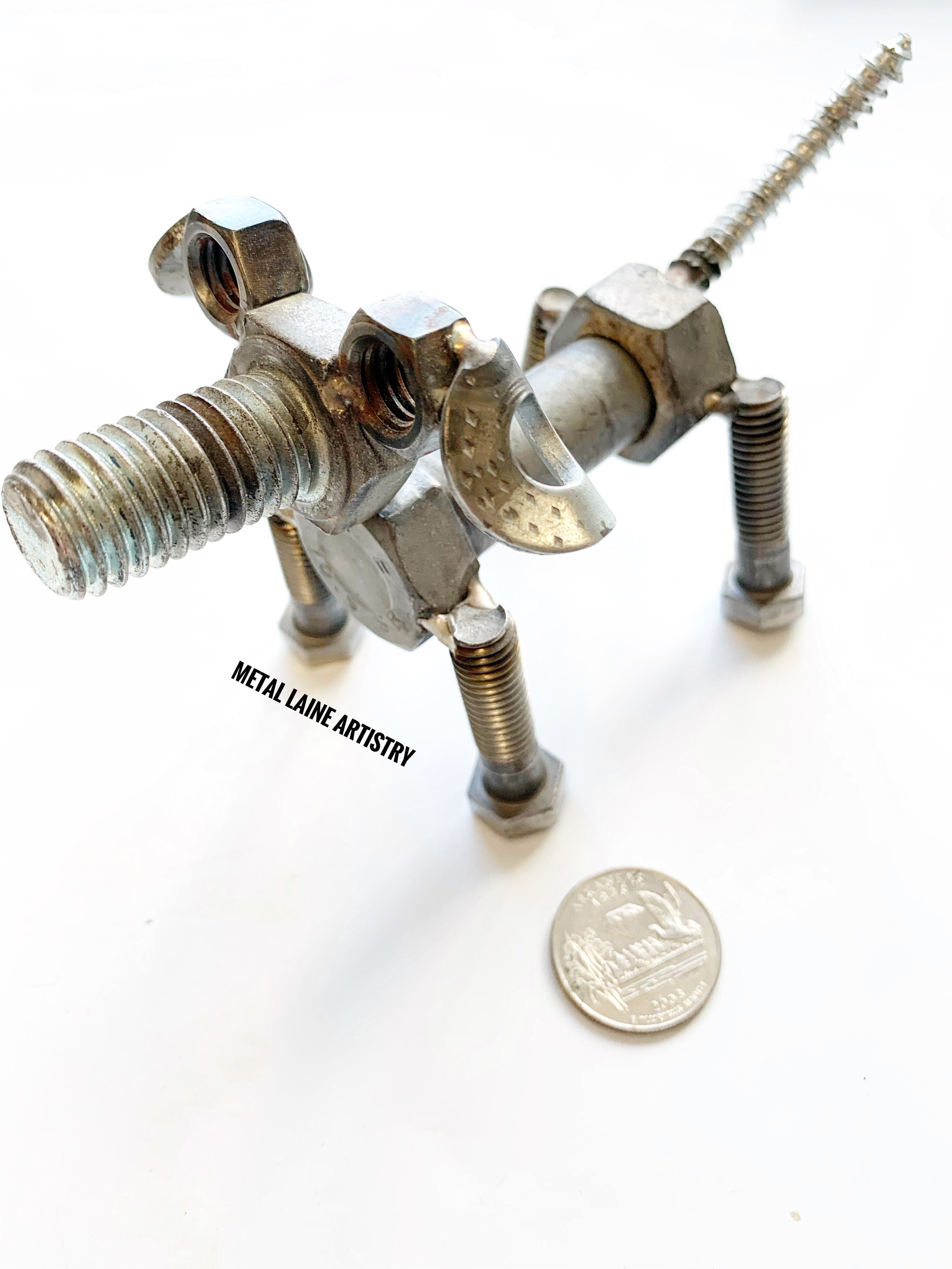 Puppy Dog Pup Metal Art Artwork Nut and Bolt Figure Figurine Nuts and ...
