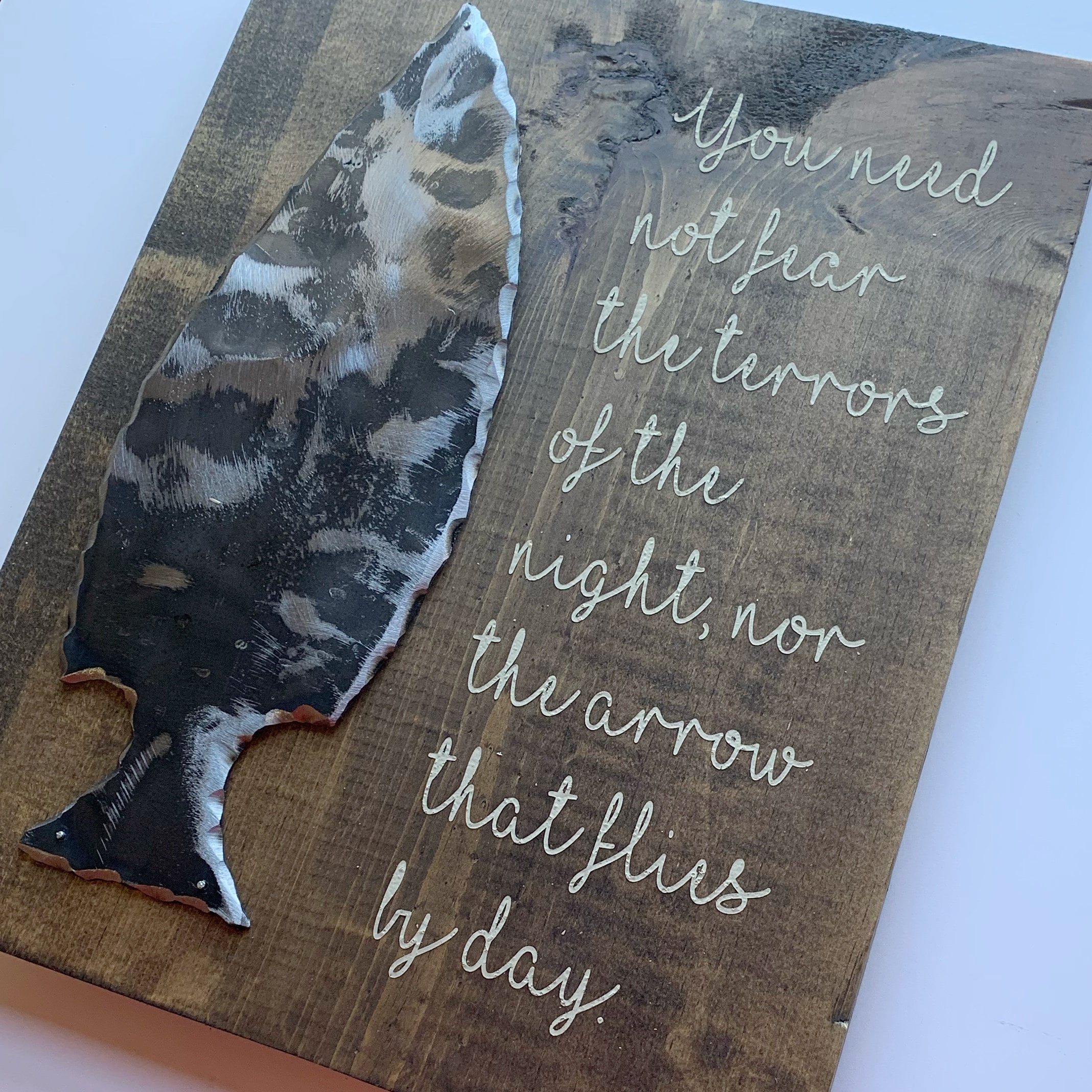 Metal Arrowhead Arrow Sign With Quote you Need Not Fear the Terrors of ...