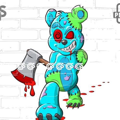 Creepy Arson Bear SVG PNG Graphic T-shirt Design - Etsy