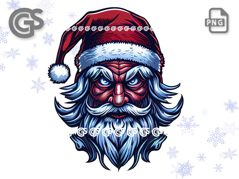 Evil Santa Claus PNG Christmas Digital T-shirt Santa's - Etsy