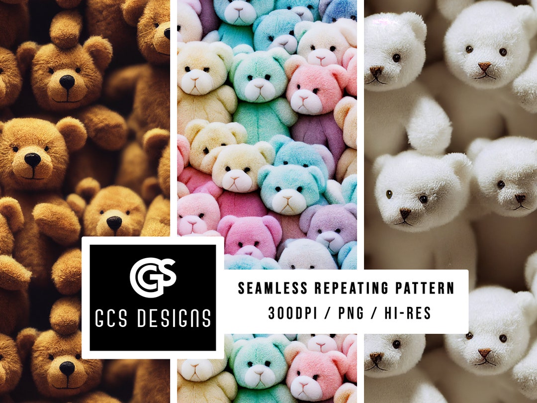 Seamless PNG Teddy Bears - Seamless Pattern Repeating Design File ...