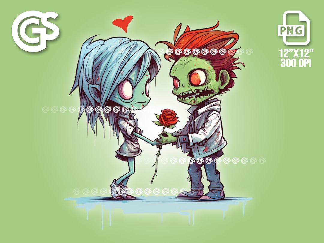 Zombie Love PNG | Zombies Scary Couples Tshirt File, Spooky, Urban ...