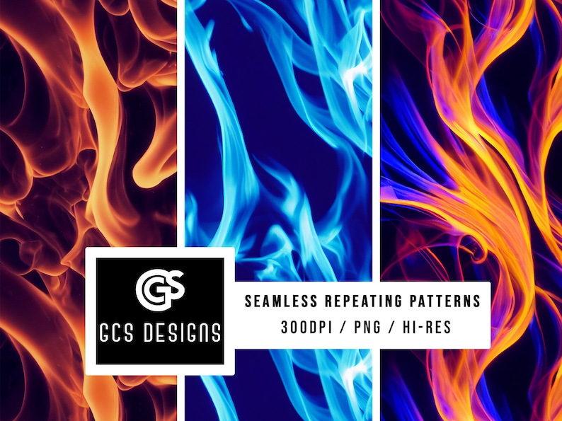 Seamless PNG Fire Flames Seamless Pattern Repeating Design - Etsy