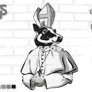 Holy Cow! - SVG PNG, Religious T-shirt Digital Design, Papal Pope ...